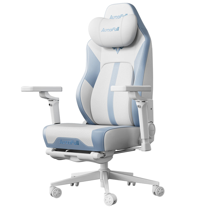 AutoFull M6 Ultra White Gaming Chair with Massage